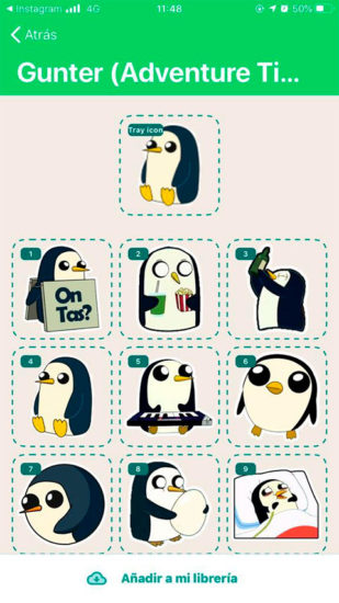 Stickers de Gunter (Adventure Time) para WhatsApp - Godinez Gourmet